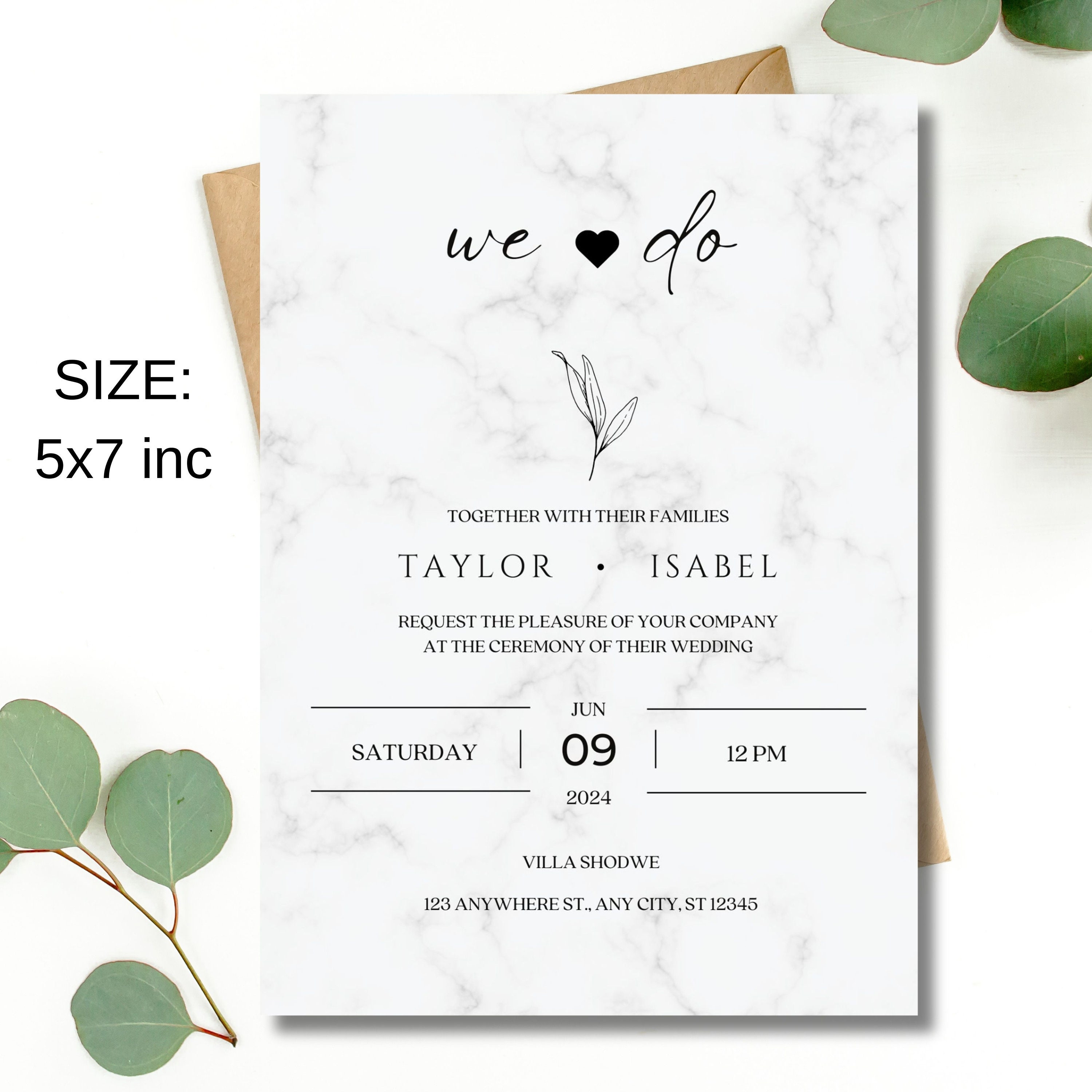Printable We Do Wedding Invitation Template Getting Married - Etsy