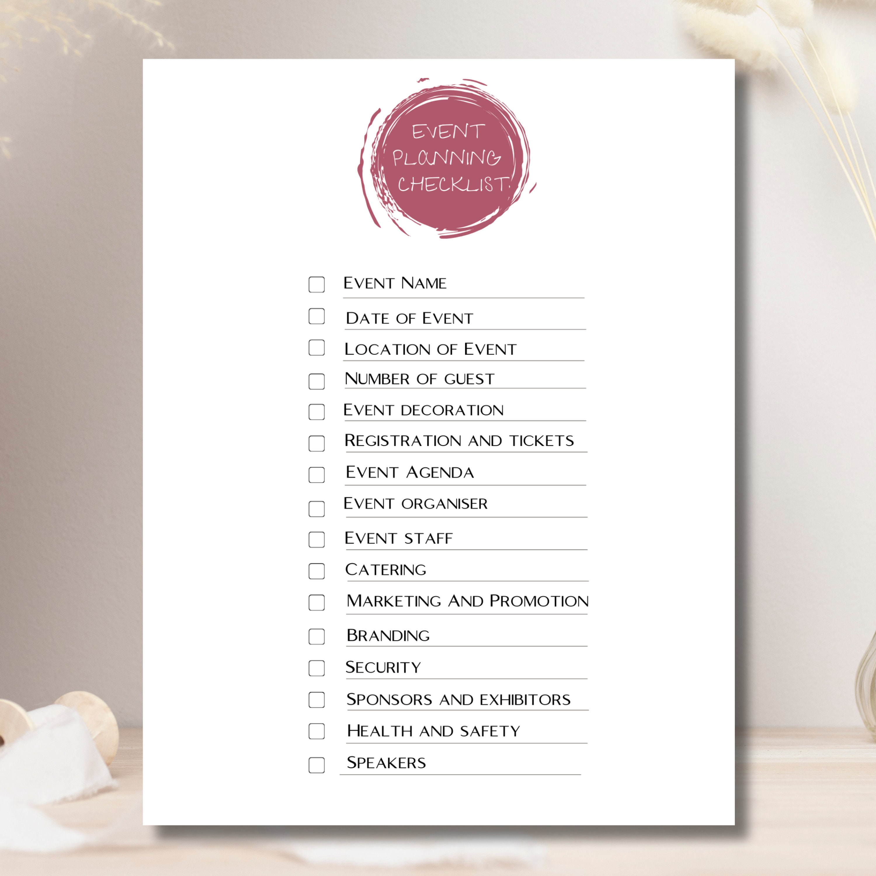 Basic Event Planning Checklist, Minimal Event Planner Printable, Event ...