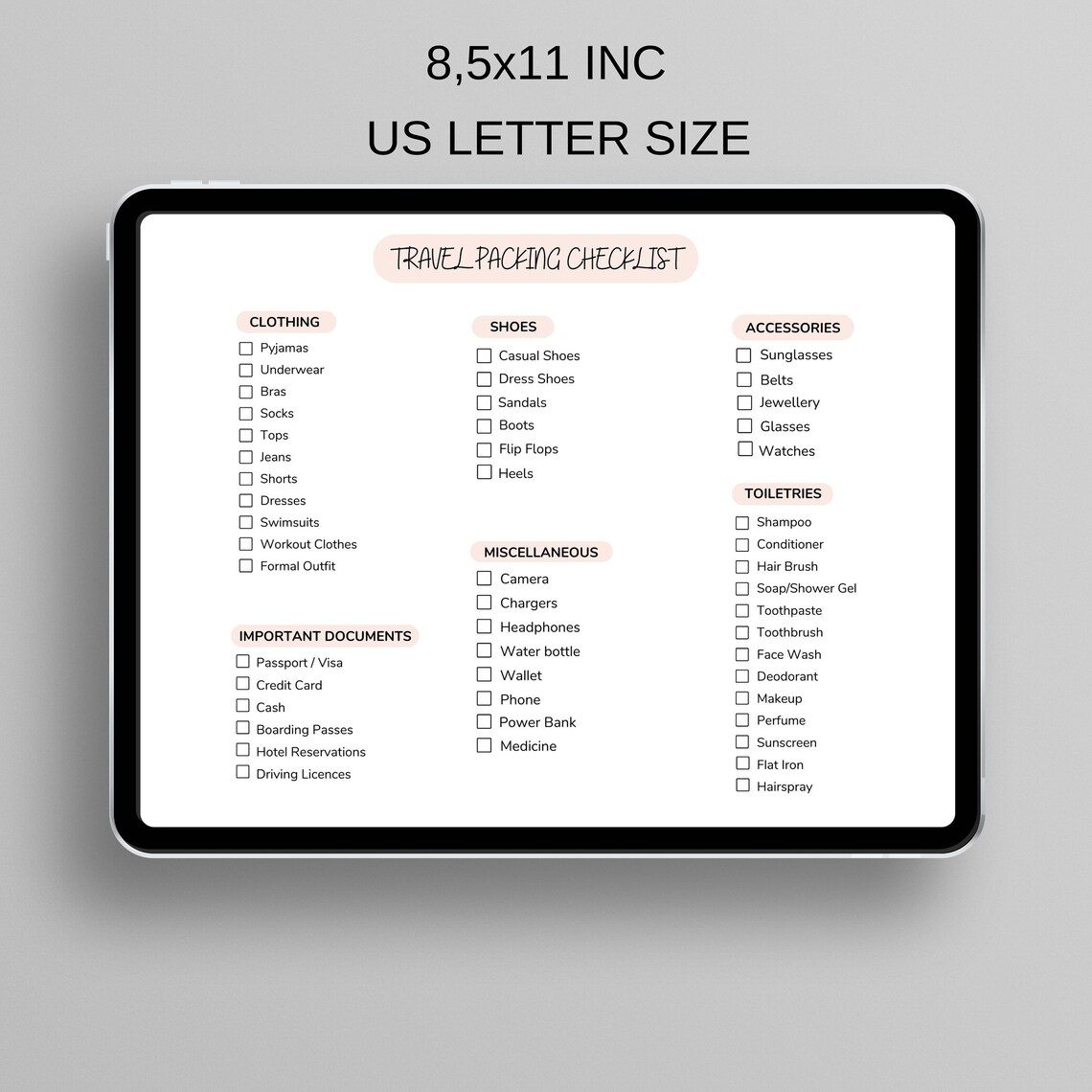 Holiday Essentials List, Travel Packing Checklist, Vacation Needs ...