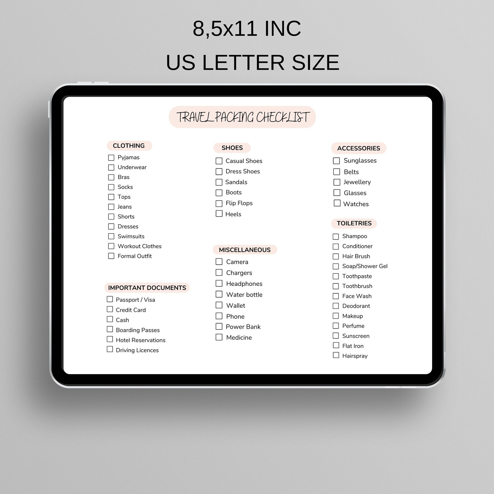 Holiday Essentials List, Travel Packing Checklist, Vacation Needs ...