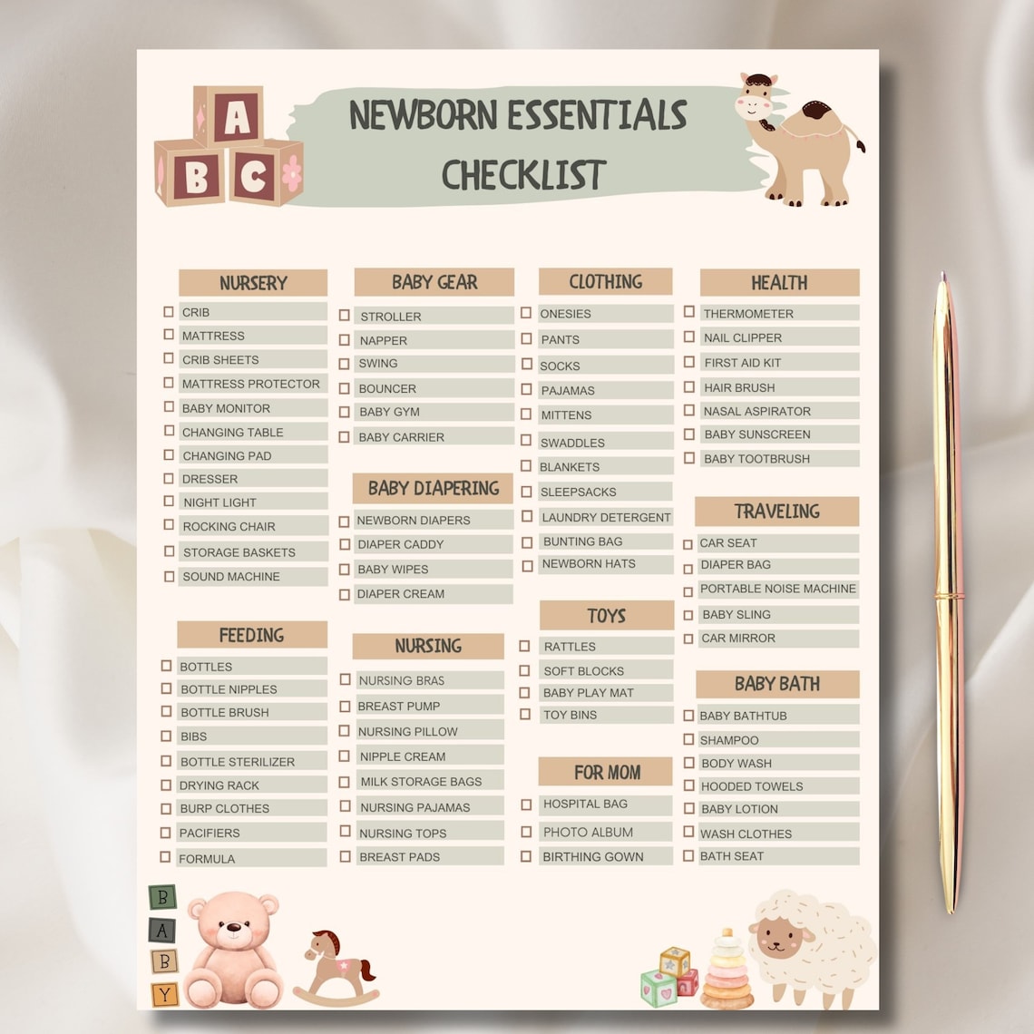 List of Items to Be Purchased for A Newborn, New Baby Essentials List ...