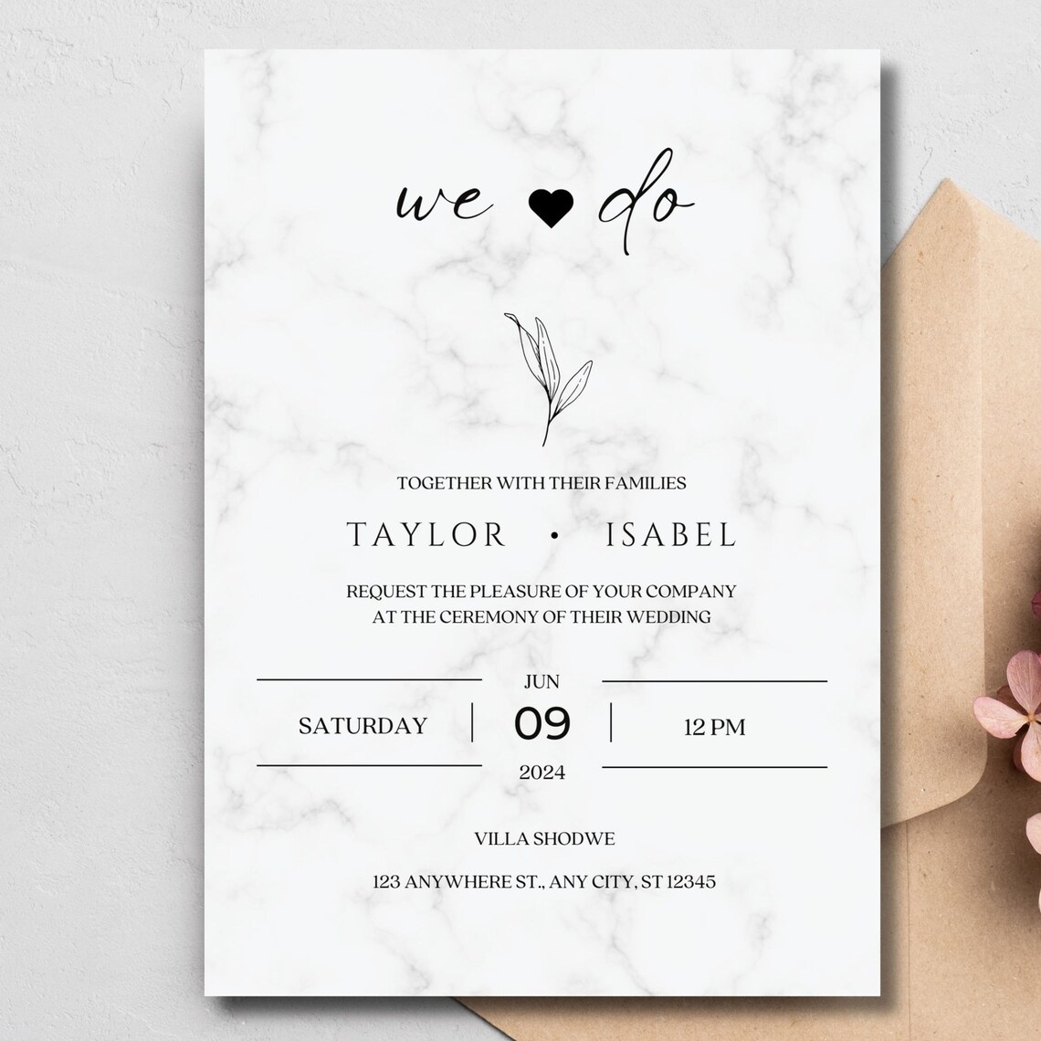 Printable We Do Wedding Invitation Template Getting Married - Etsy
