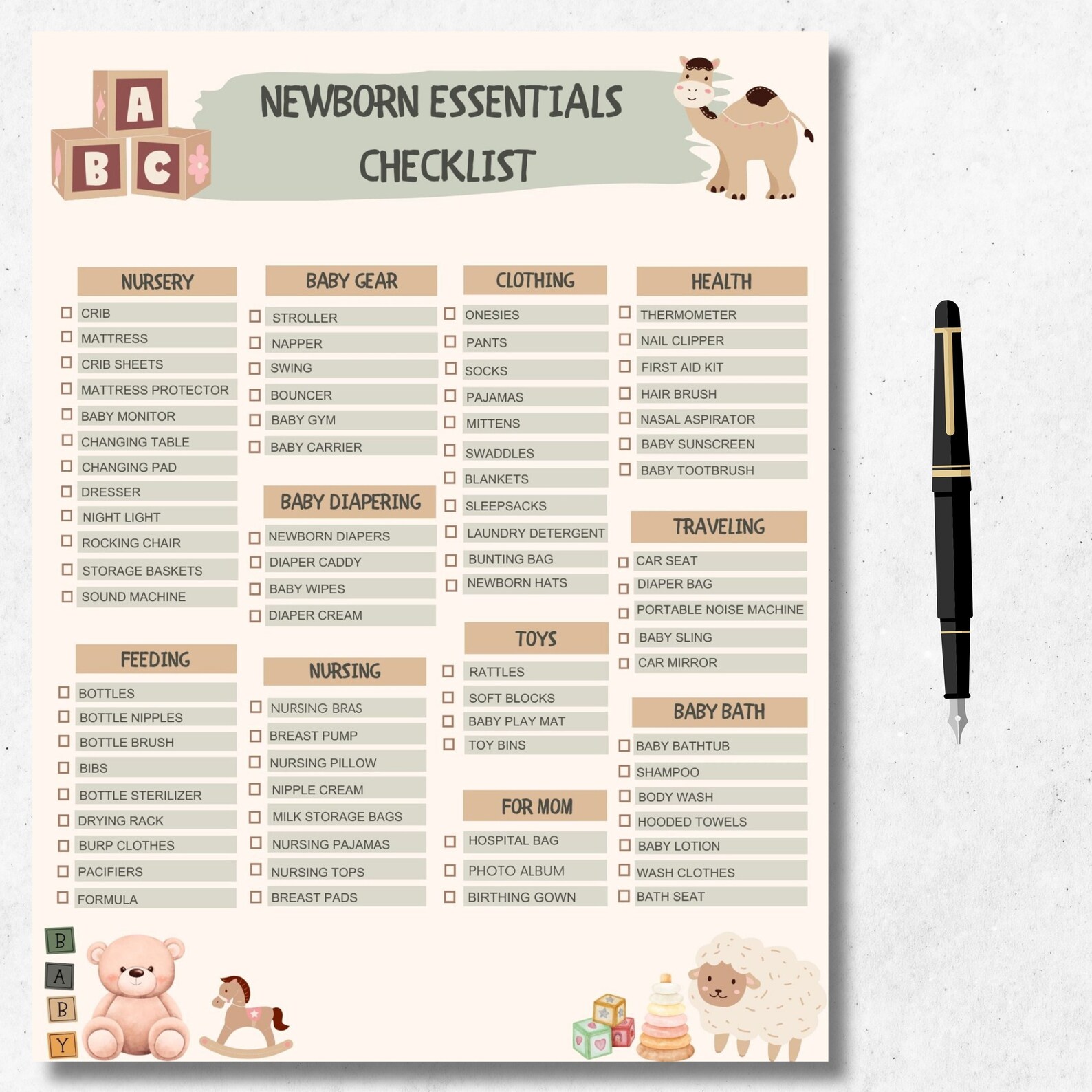 List of Items to Be Purchased for A Newborn, New Baby Essentials List ...