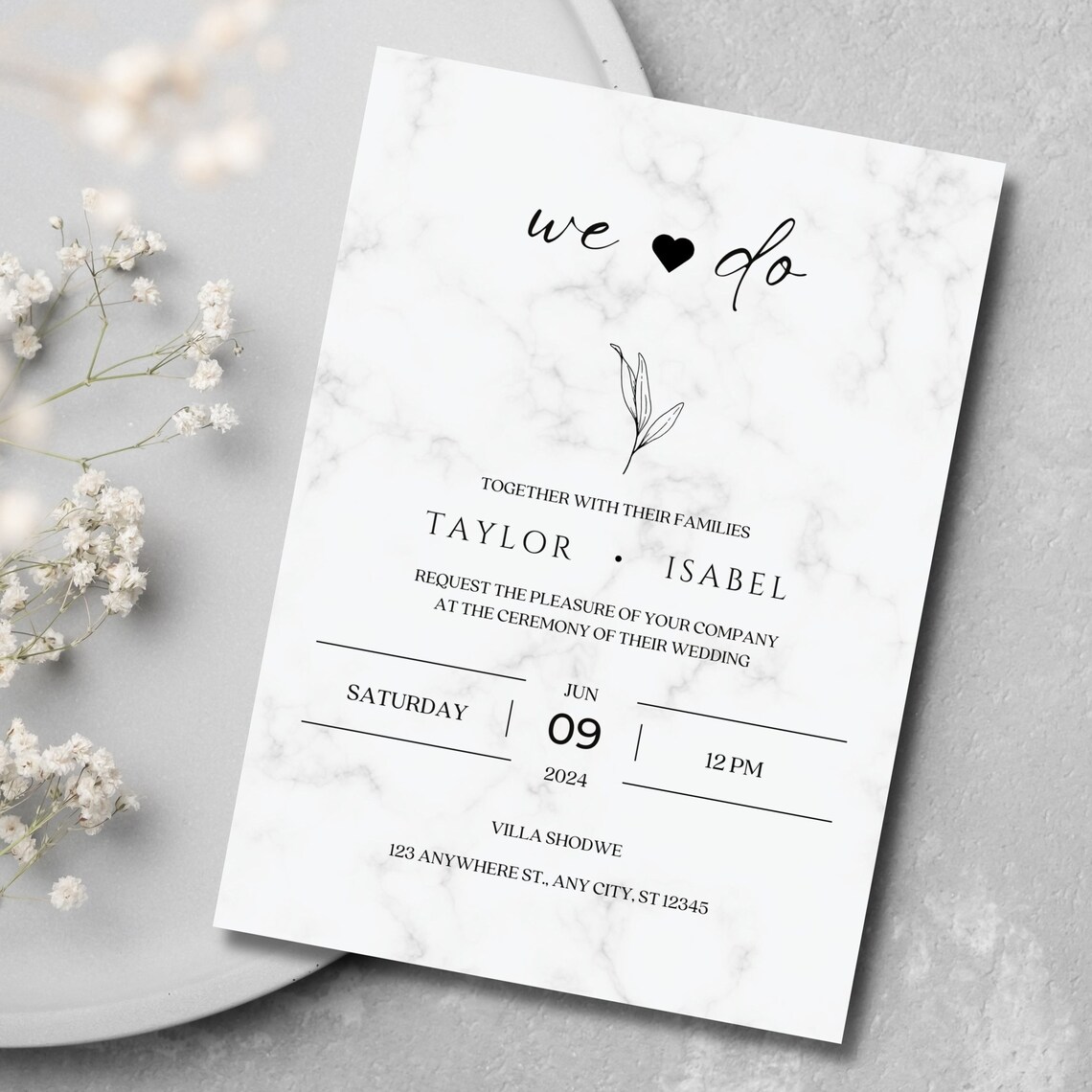 Printable We Do Wedding Invitation Template Getting Married - Etsy