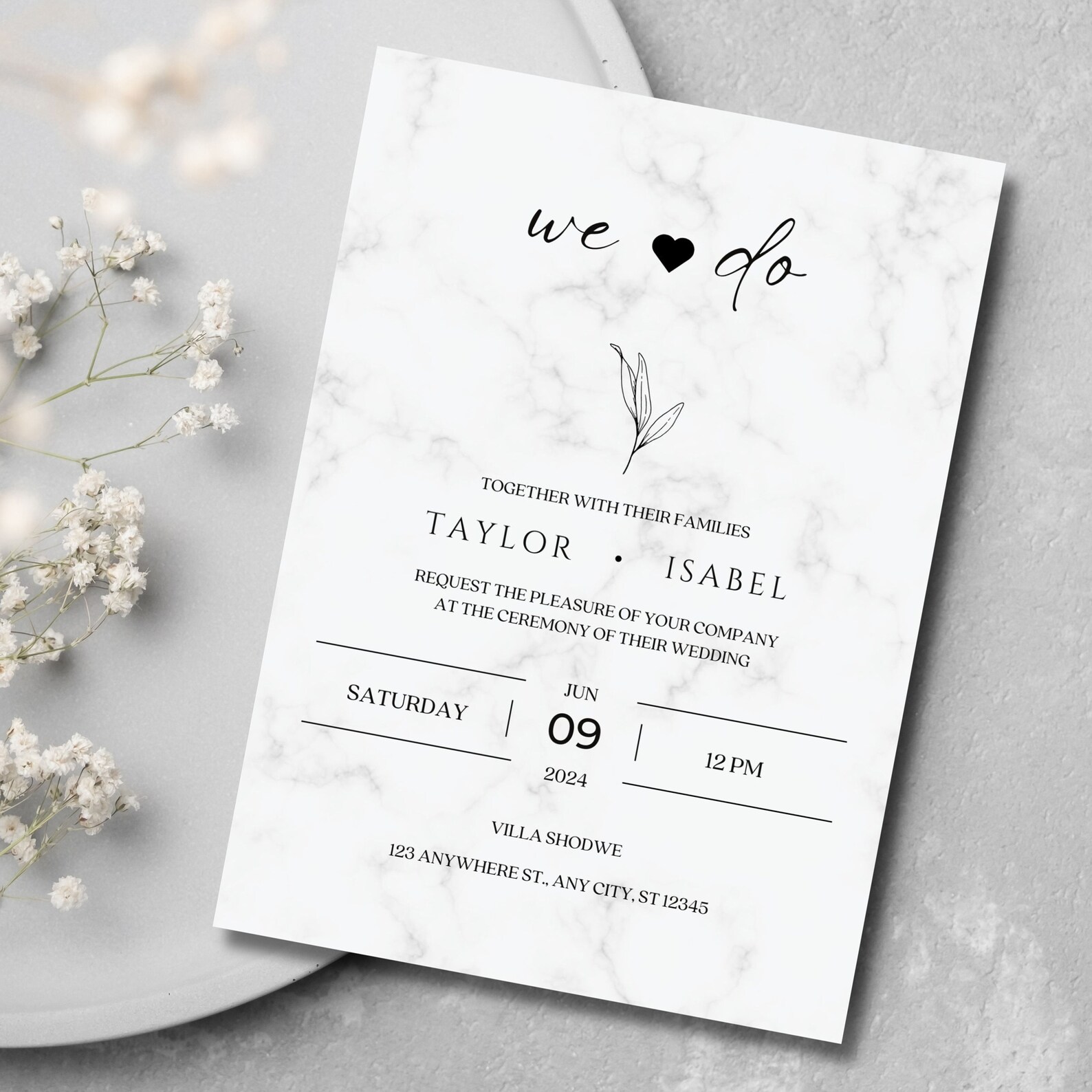 Printable We Do Wedding Invitation Template Getting Married - Etsy