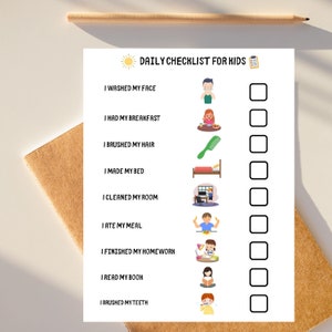 Daily Routine Responsibility Chart for Kids, Kids Personalized Planner ...