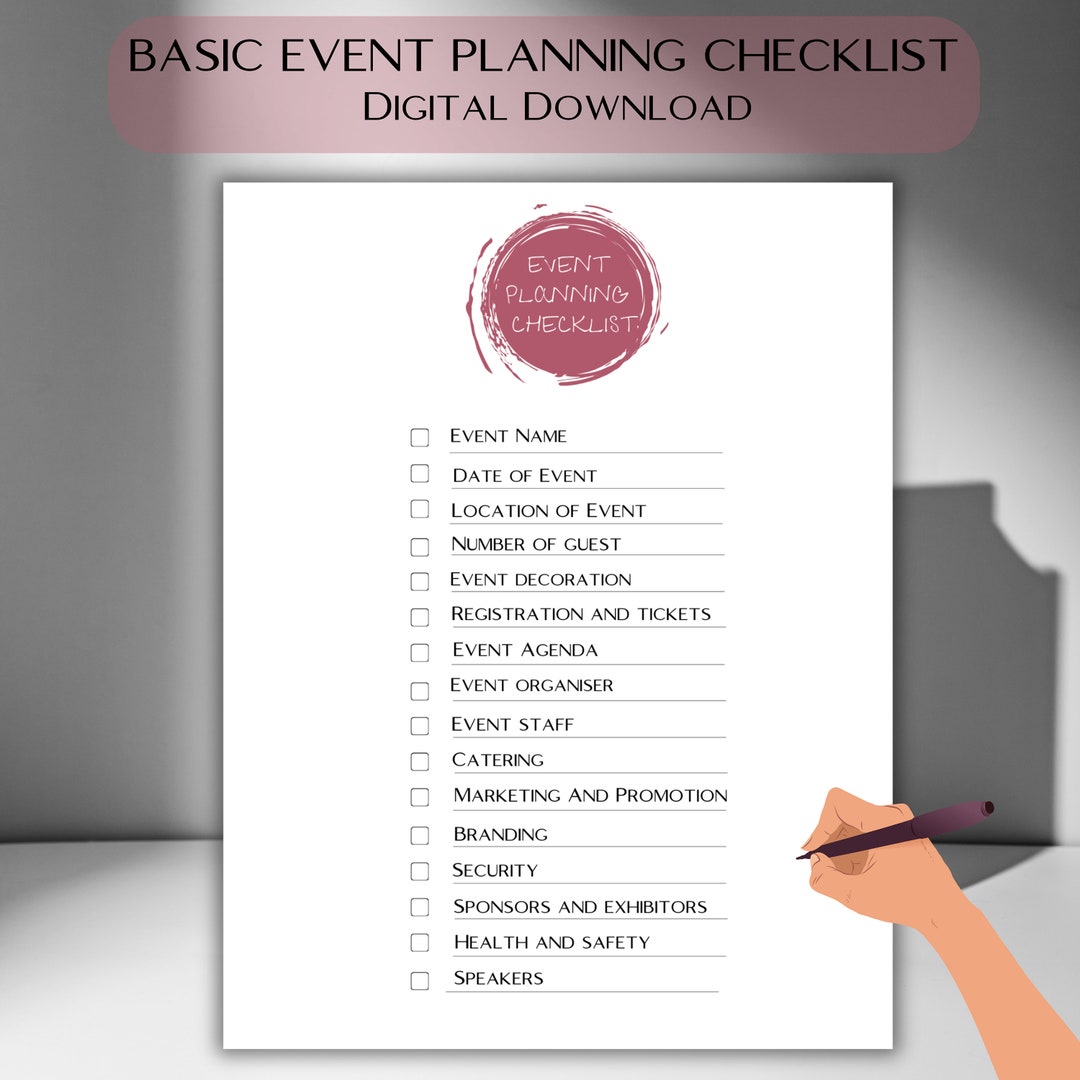 Basic Event Planning Checklist, Minimal Event Planner Printable, Event ...