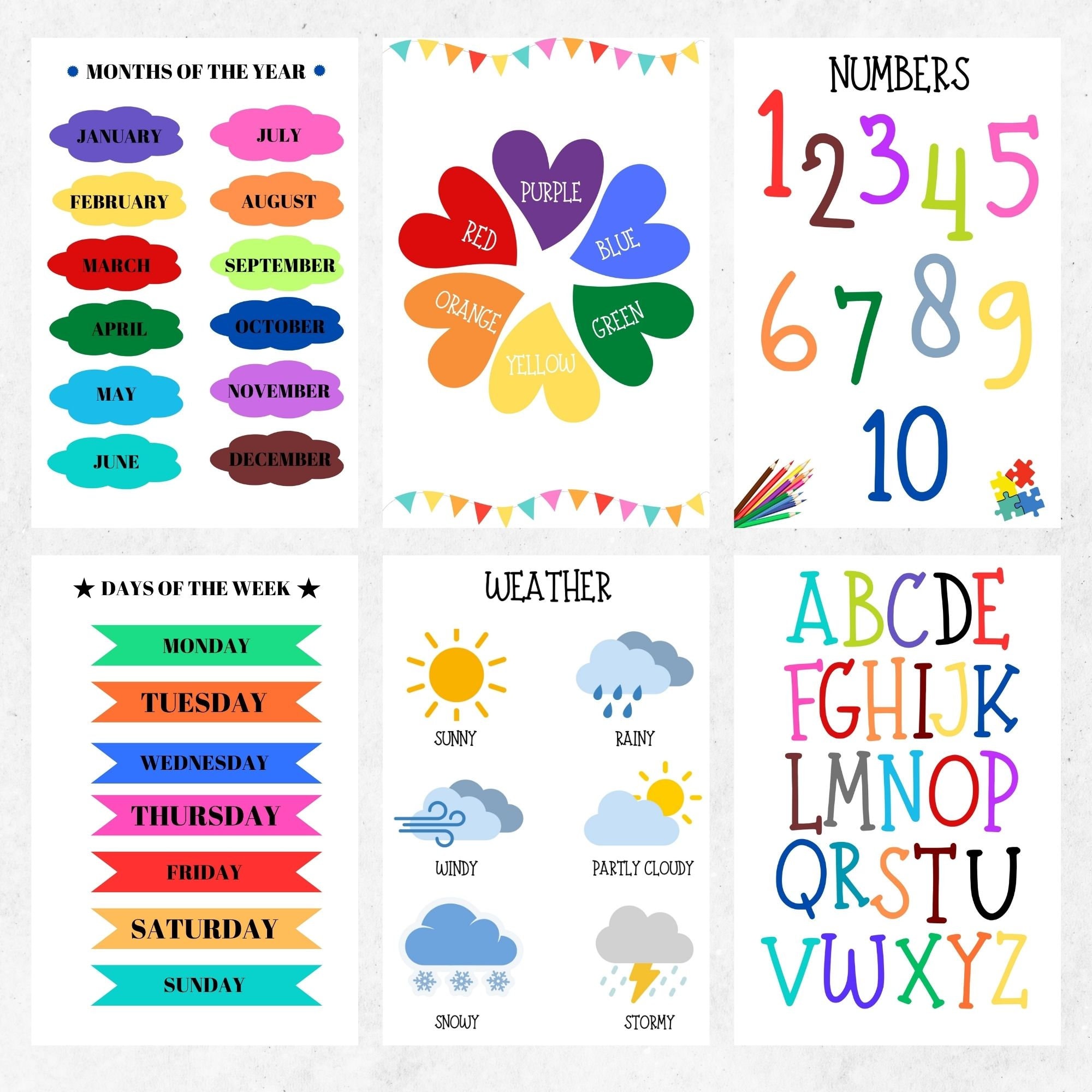 Printable Educational Posters for Kids, Classroom Wall Decor, Teaching ...