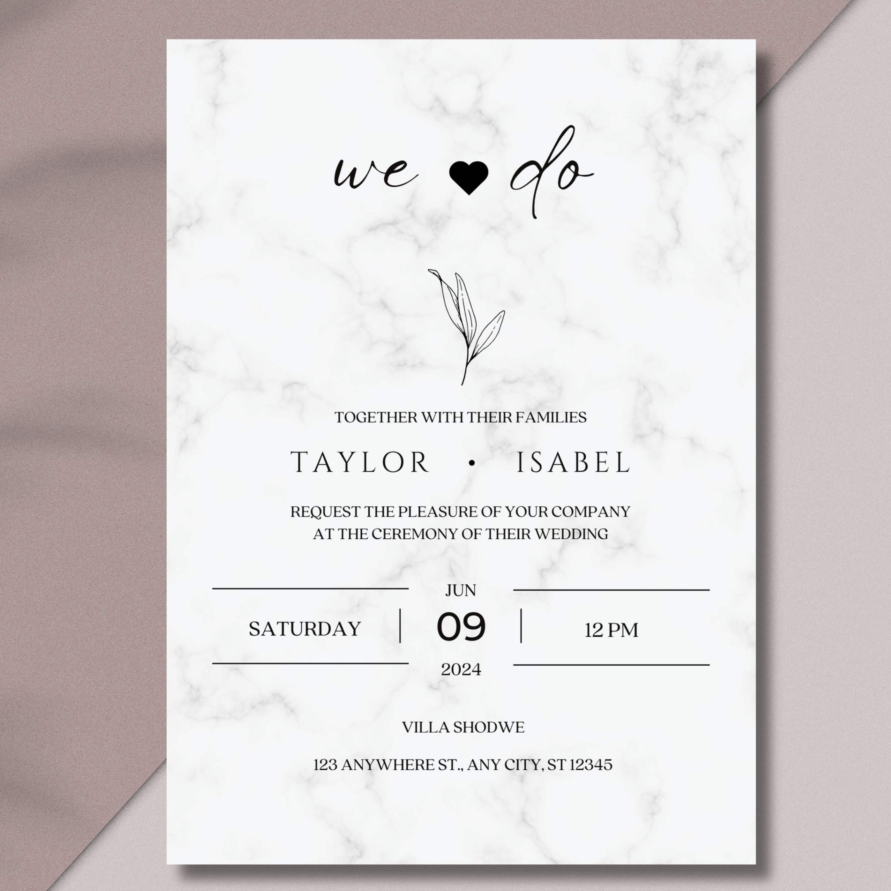 Printable We Do Wedding Invitation Template Getting Married - Etsy