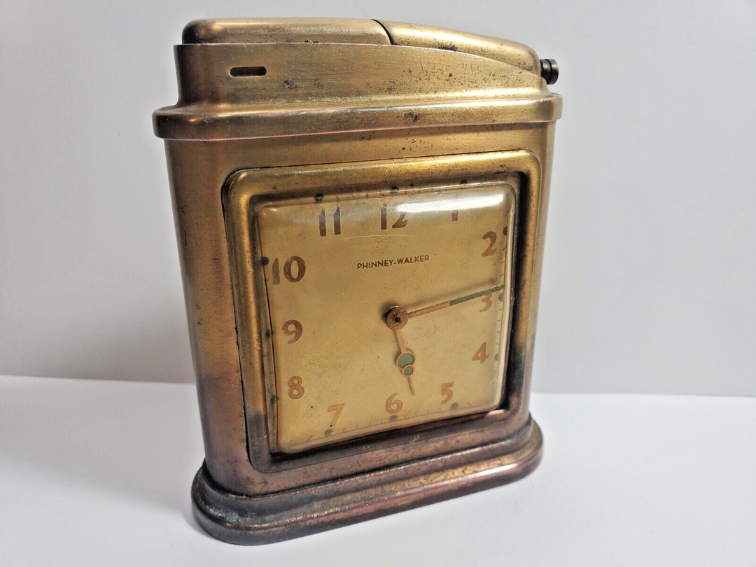 Vintage Phinney Walker Art Deco Clock Table Lighter. - Etsy