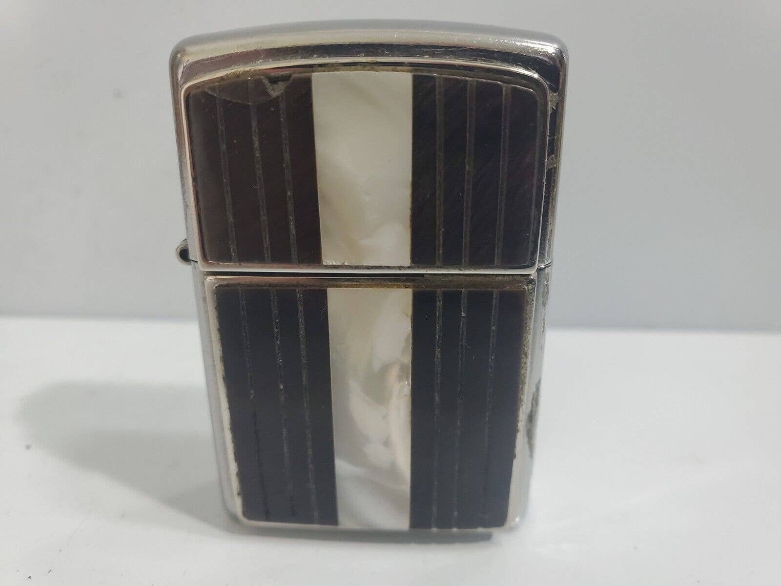 Zippo Luxury Black Onyx & White Pearl Pattern Lighter ZIPPO BOX, WORKS ...
