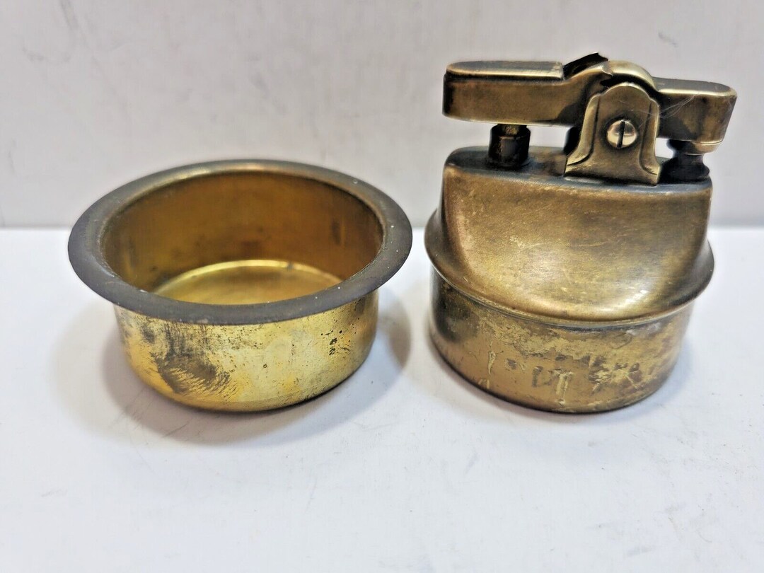 Vintage Working Brass Table Lighter INSERT Fits 1 1/2 Round Base 6323/ ...