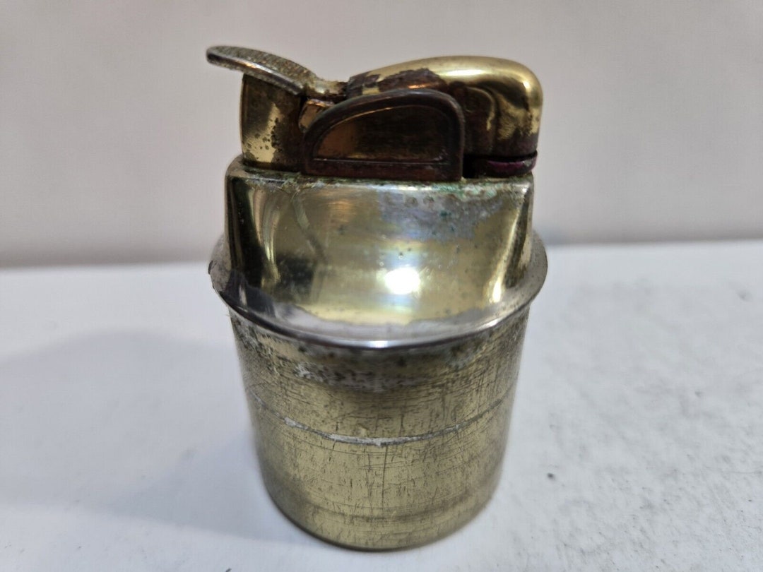 Vintage Working EVANS Brass Table Lighter INSERT Fits 1 1/2 Round Base ...