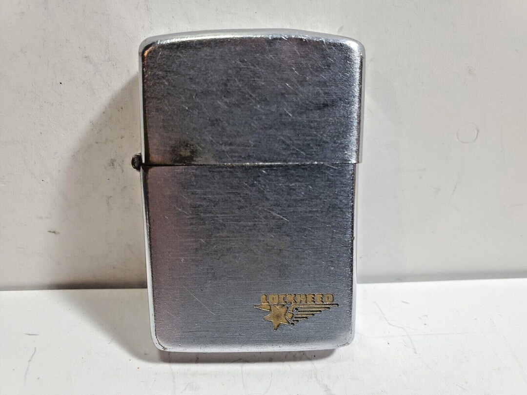 Vintage "lockheed Aircraft" Logo Zippo Lighter Pat # 2042695 3 Barrel ...