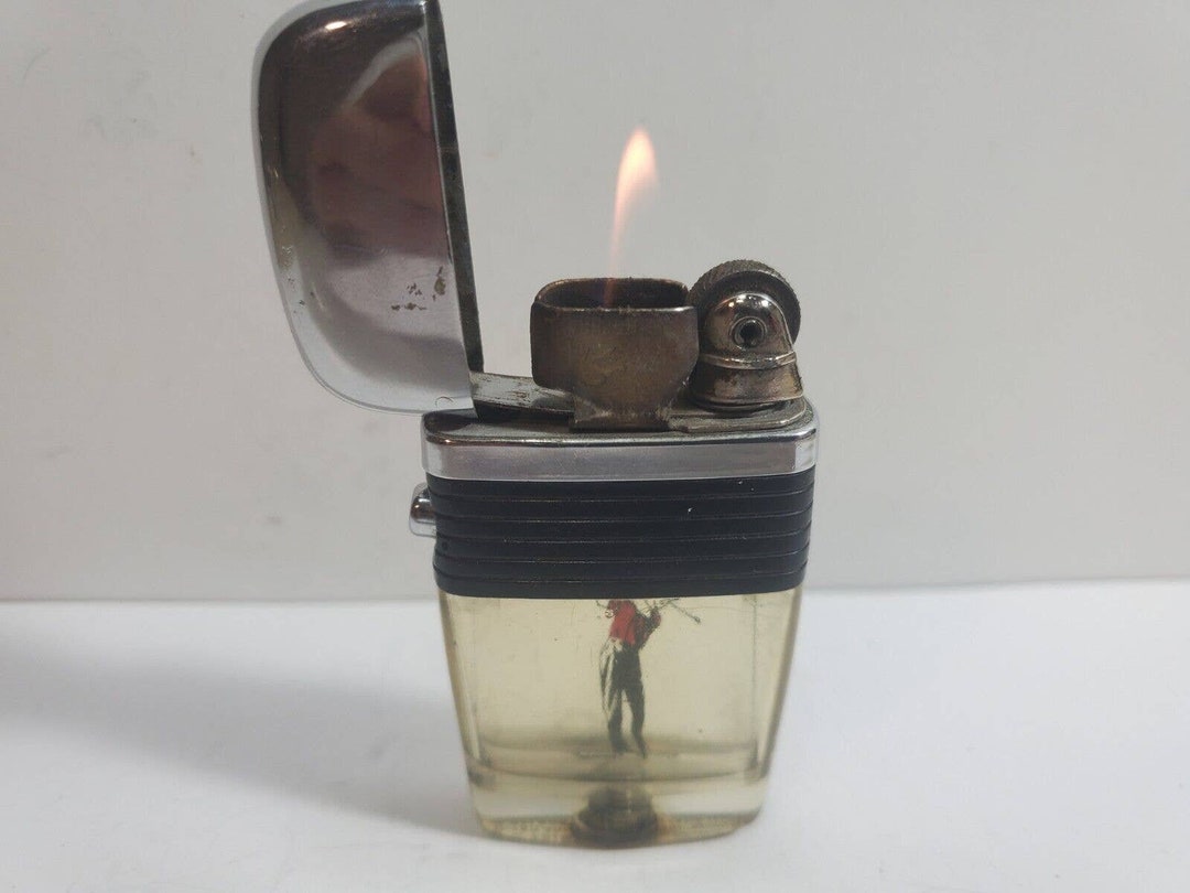 WORKING VINTAGE Scripto Vu Lighter Golfer & Black Band 5928/29 - Etsy