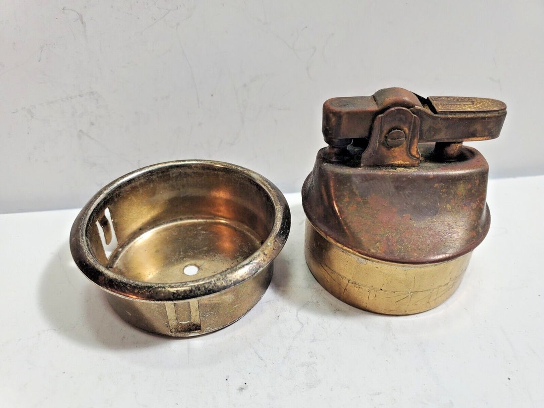 Vintage Working Brass Table Lighter INSERT Fits 1 1/2 Round Base 5934/ ...