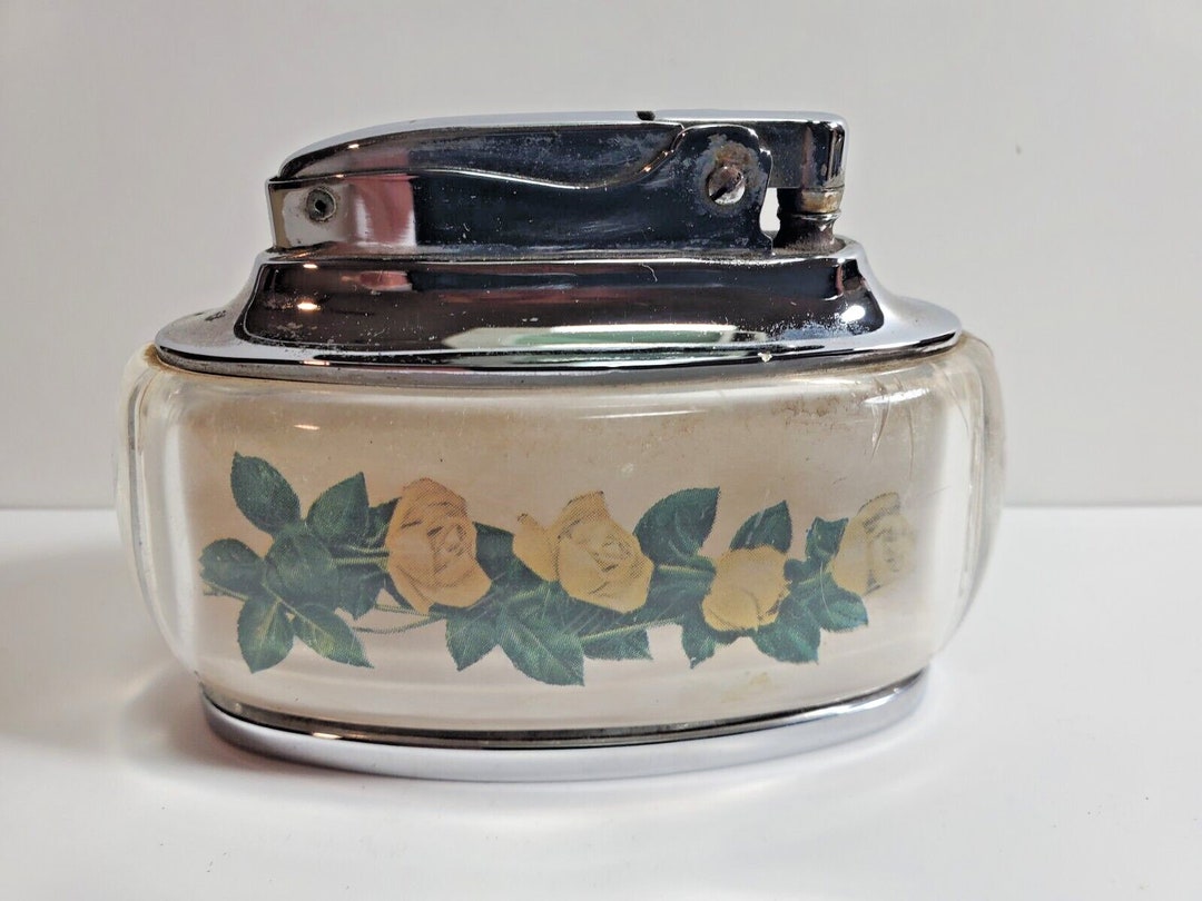 Vintage Working Ronson Four Roses Table Cigarette Lighter Trophy Model ...