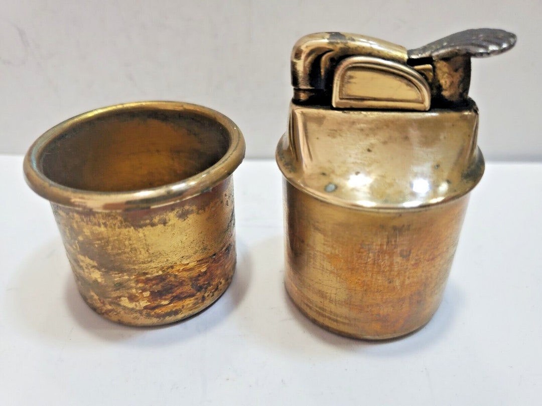 Vintage Working EVANS Brass Table Lighter INSERT Fits 1 1/2 Round Base ...