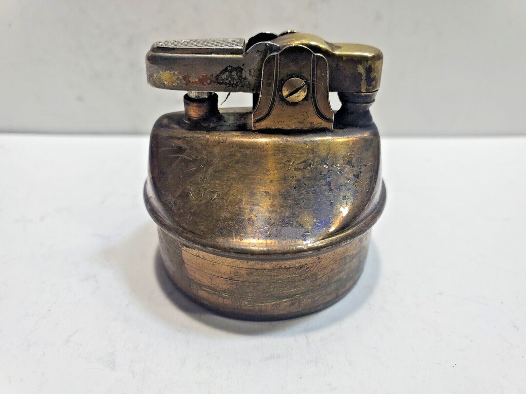 Vintage Working Brass Table Lighter Insert Fits 1 12 Round Base 642822 Etsy