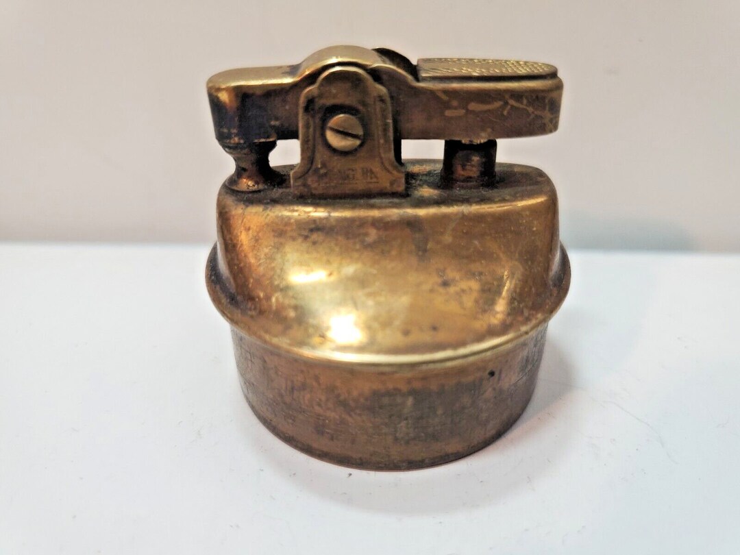 Vintage Working Brass Table Lighter INSERT Fits 1 1/2 Round Base 6129/ ...