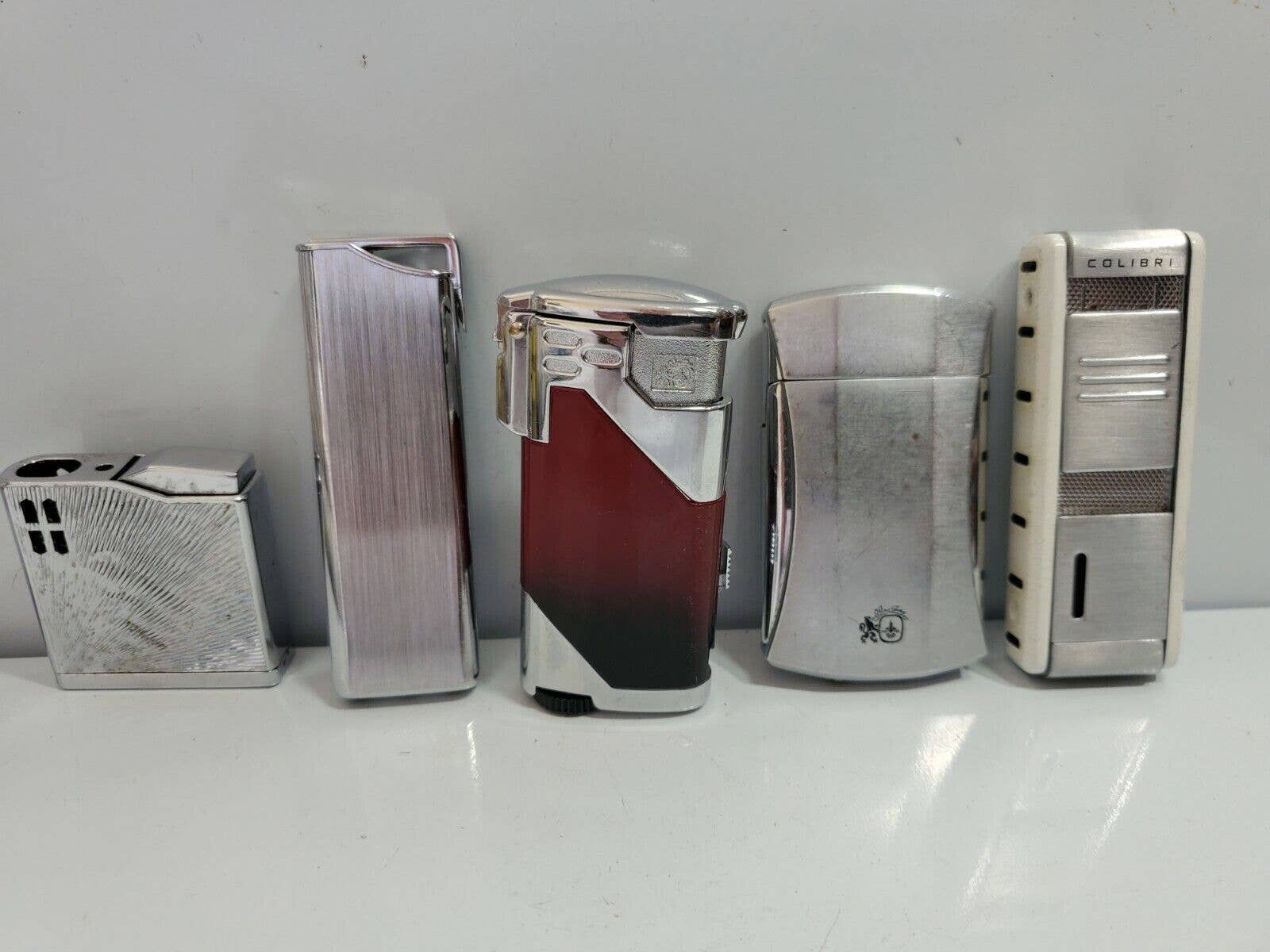 Lot of 5 Vintage COLIBRI Enamel, Gold Tone, Lighters + Not Working 4507 ...