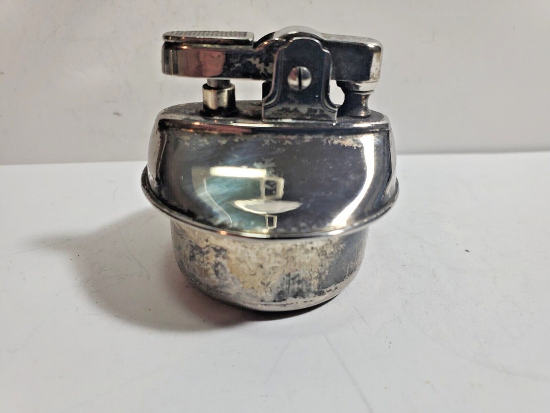 Vintage Working Table Lighter Silver INSERT Fits 1 1/2 Round Base 6063/ ...