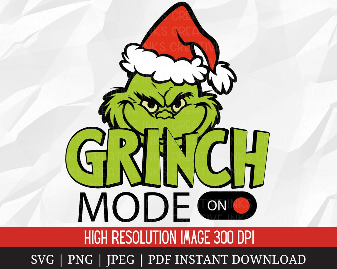 Modo Grinch en SVG PNG / Descarga digital de Silhouette Cricut / Cara ...