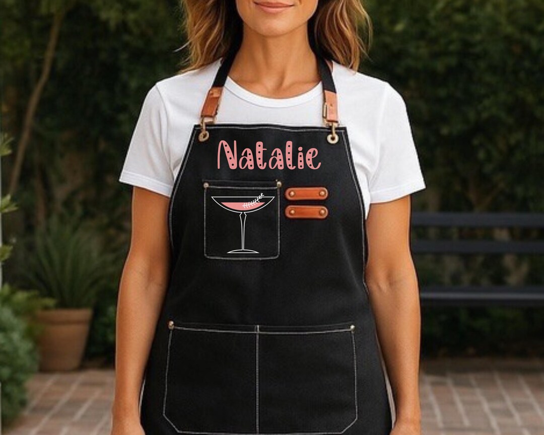Personalized Bartender Apron – Custom Canvas With Logo, Unisex Design ...