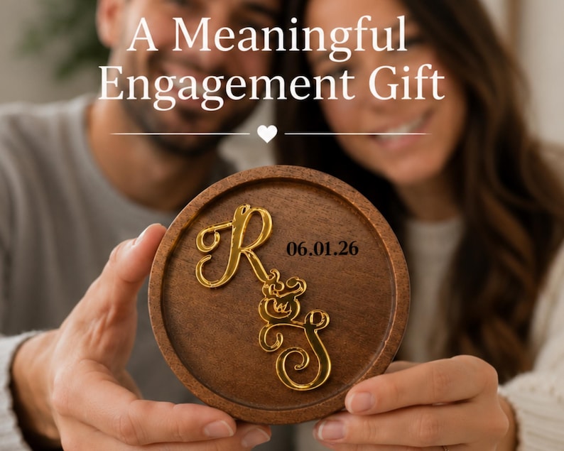 Personalized Engagement Gift | Custom Initials Tray | Future Mr and Mrs ...