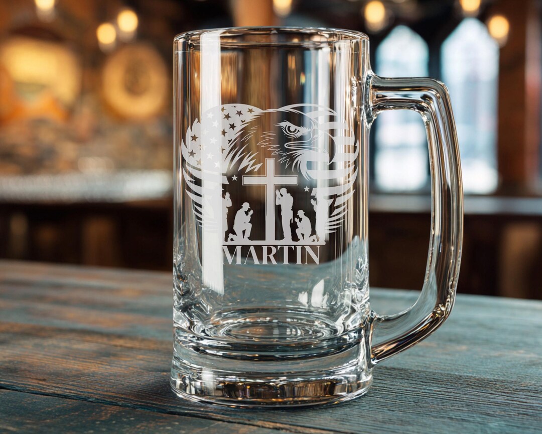 Engraved Veteran Beer Glass: Personalized Military Designs - Etsy