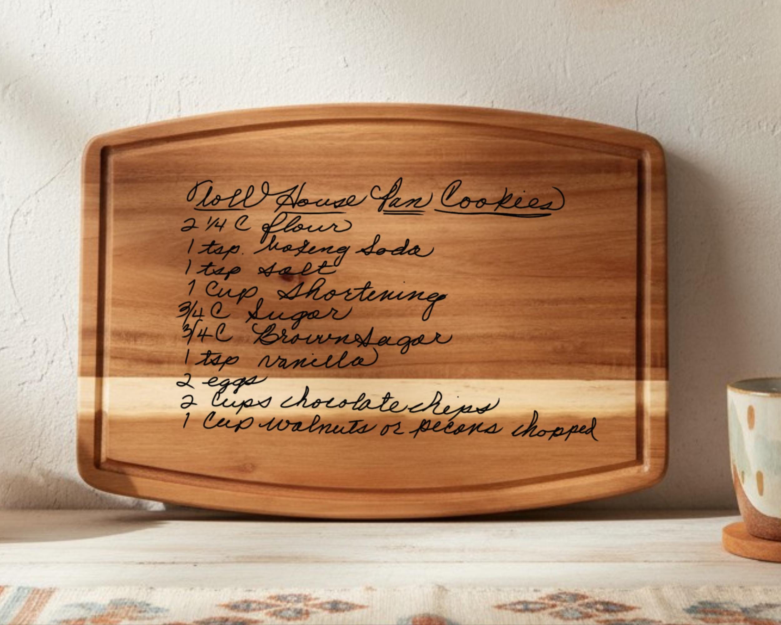 Personalized Handwriting Recipe Cutting Board – Custom Engraved Family ...