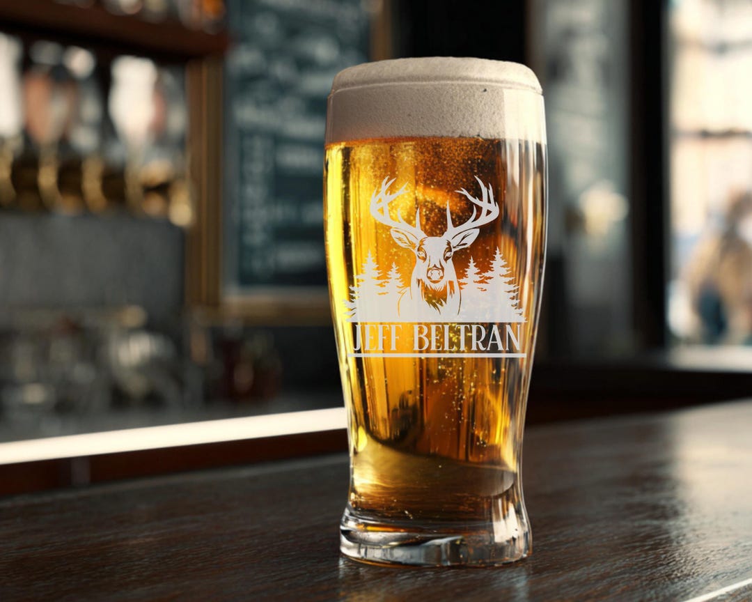 Engraved Hunting Beer Glass • Custom Beer Stein, Pilsner, or Can Glass ...