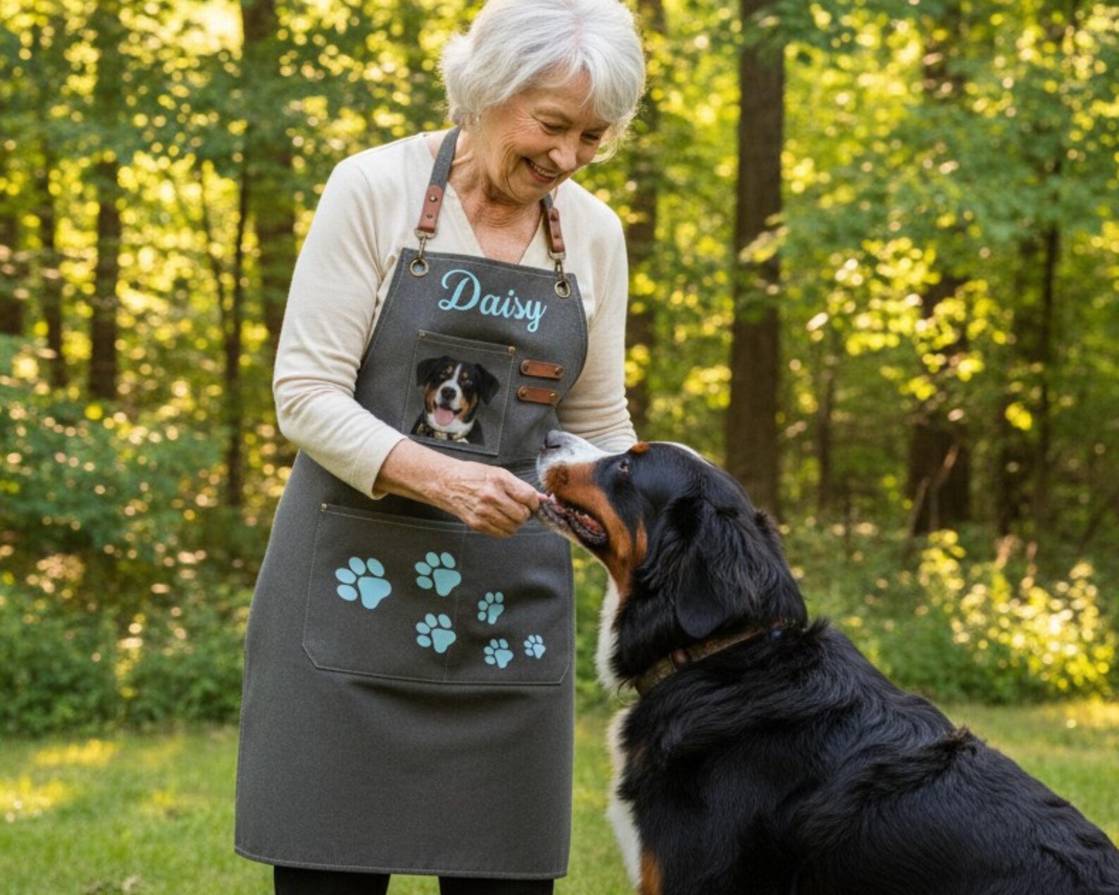 Personalized Durable Dog Lover Apron – Custom Dog Photo or Line Art ...