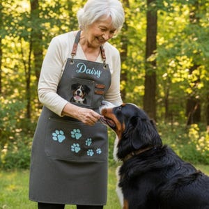 Personalized Durable Dog Lover Apron – Custom Dog Photo or Line Art ...