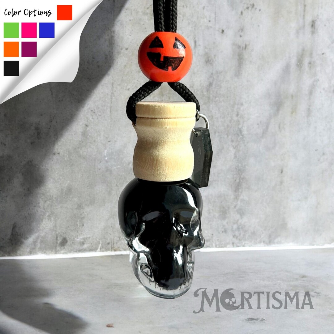 Hand-drawn Pumpkin Bead Skull-shaped Car Scent Diffuser Car Charm Car ...