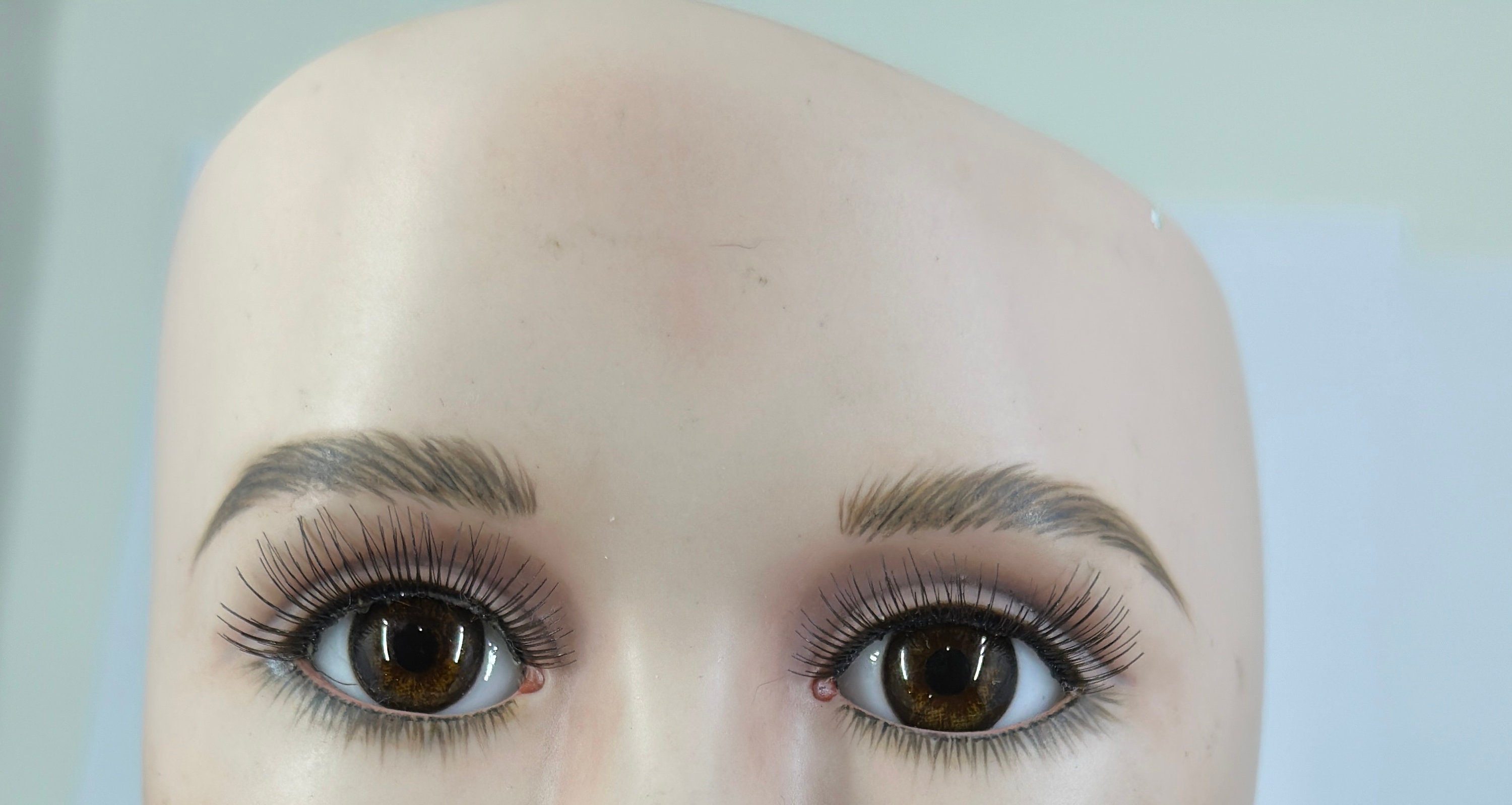 Vintage Realistic Glass Doll Eyes In Brown Oval Flat Backs Etsy