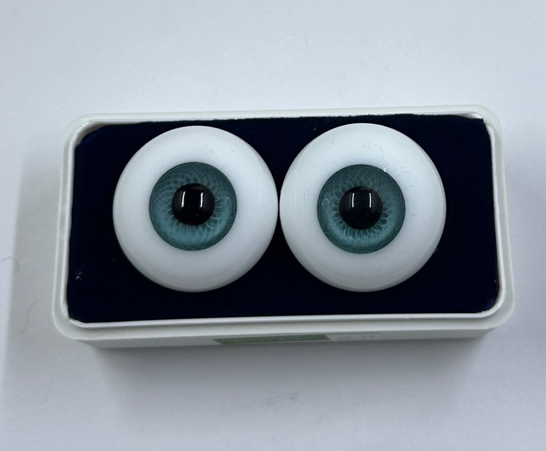 28 Mm Full Round Paperweight Glass Doll Eyes in Green-grey by Talinas ...