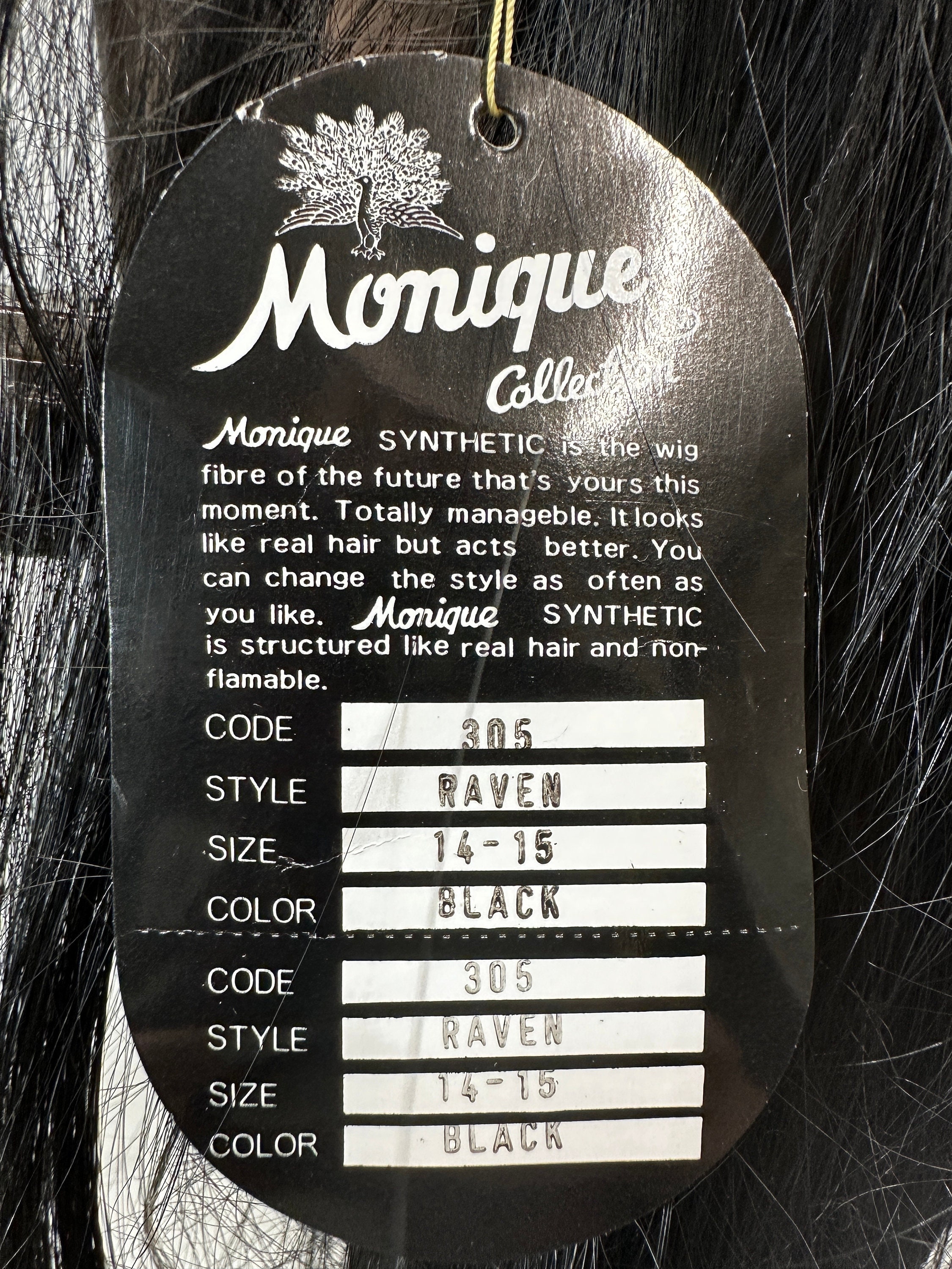 Long Black Hair Monique Doll Wig, “raven” Style Black Hair for Dolls ...