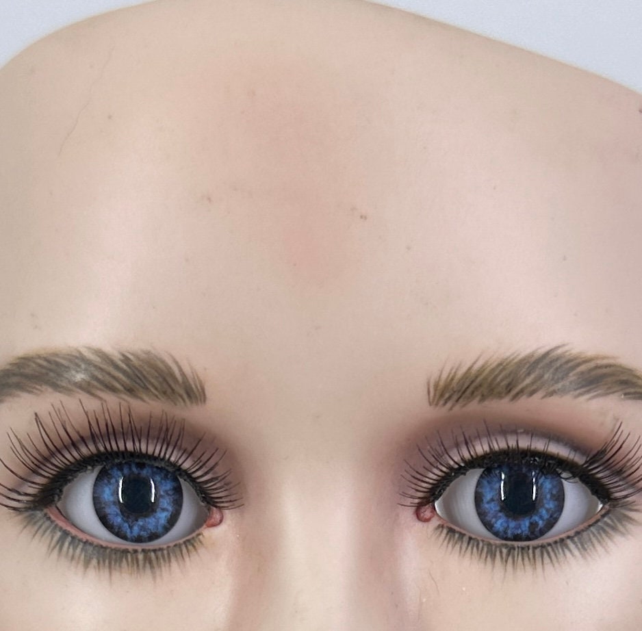 Talinas Cobalt Blue Acrylic Doll Eyes, Round Flatback Cobalt Blue ...