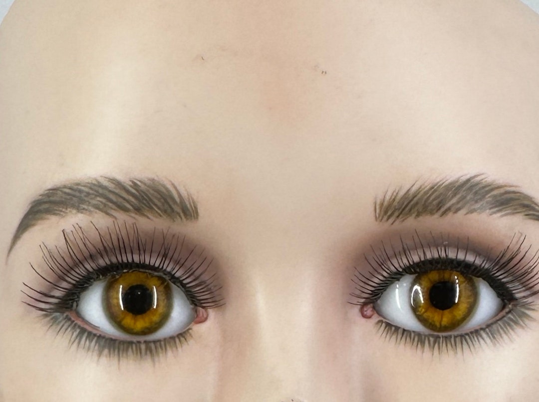 Realistic Hazel Glass Doll Eyes, Oval Flatback Glass Doll Eyes in Hazel ...