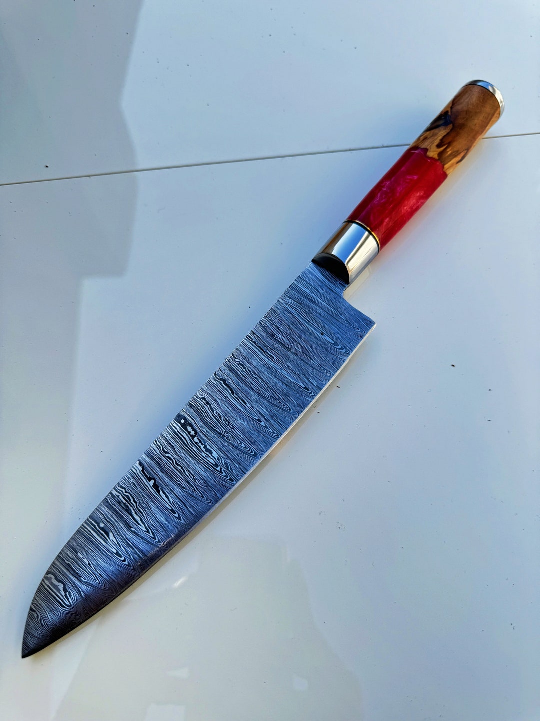 Japense Santoku Style Chef Knife, Kitchen Knives, Damascus Steel Chef ...