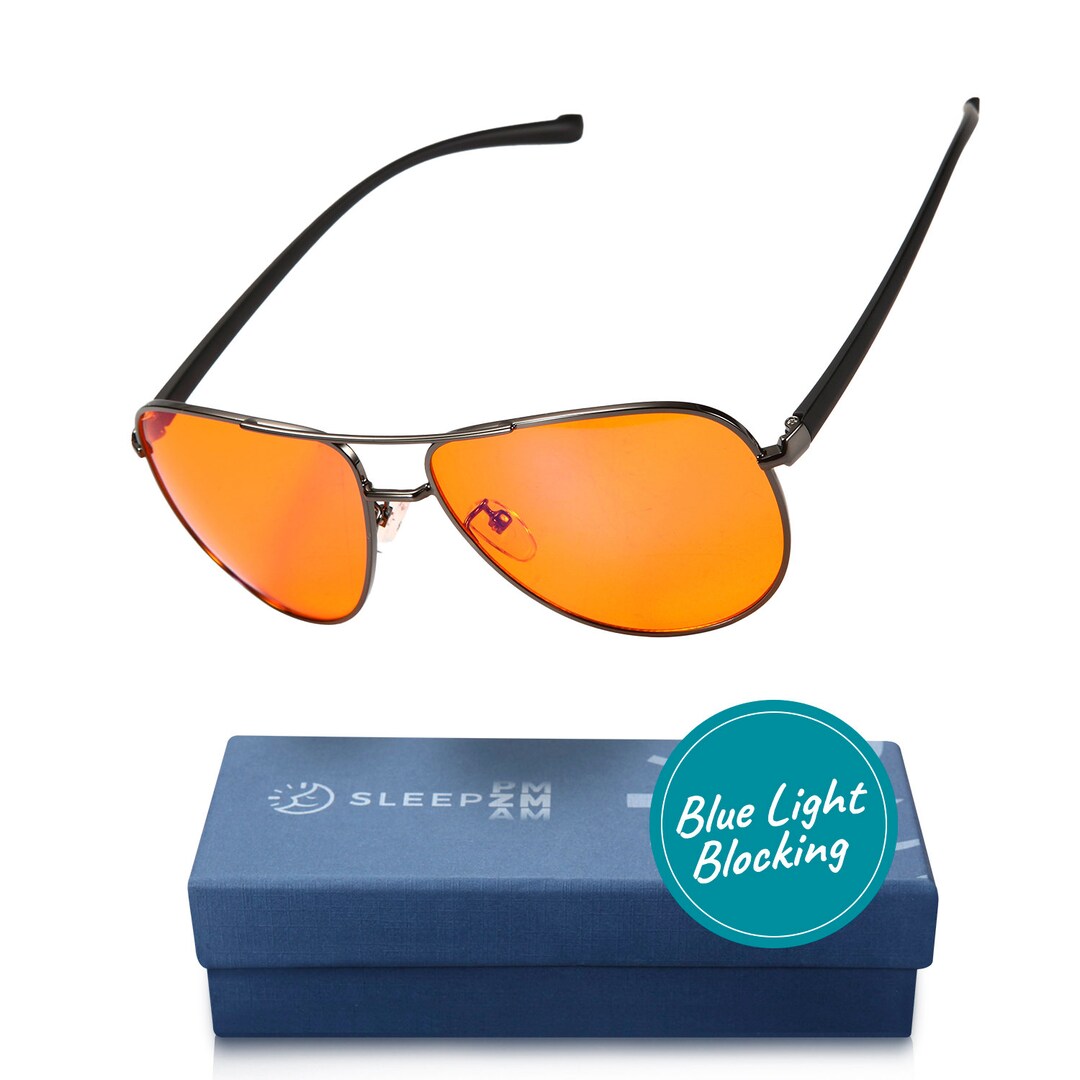 Sleep ZM Black Aviator Style Blue Light Glasses - Etsy