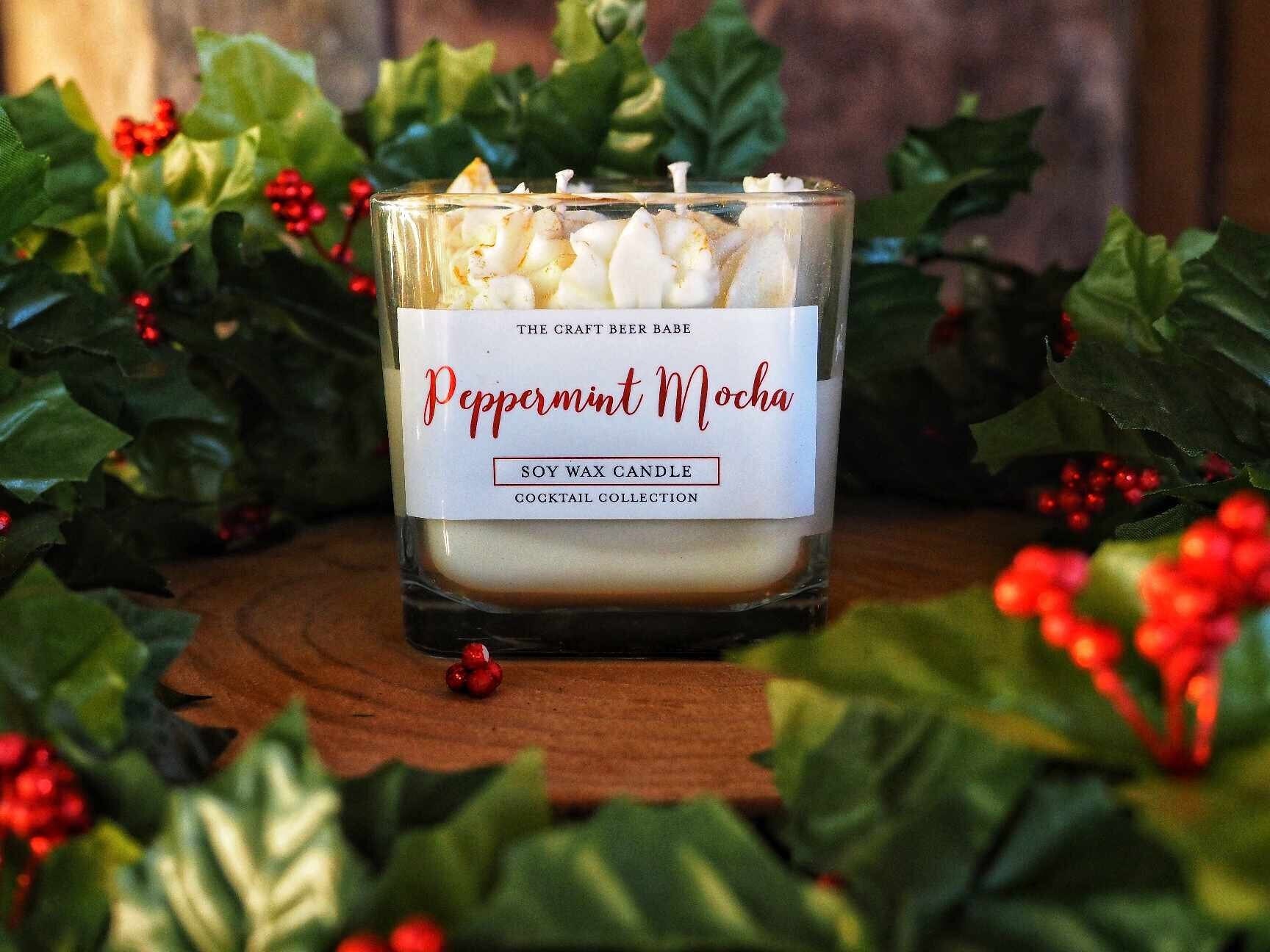 Peppermint Mocha Candle 100% Soy Wax, Hand Poured Candle, Holiday ...
