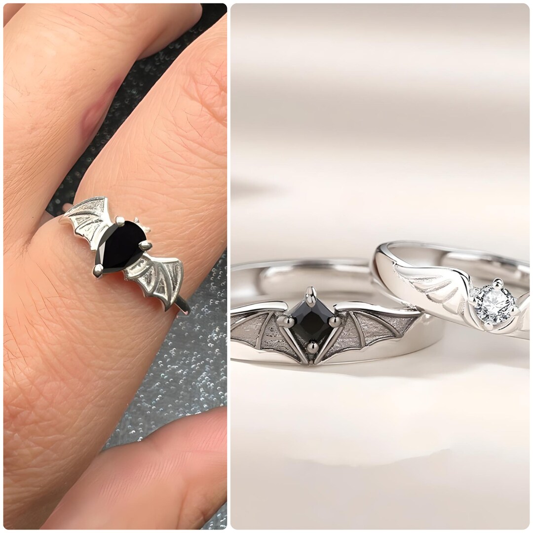 Angel and Devil Couple Rings Set His and Hers Matching - Etsy
