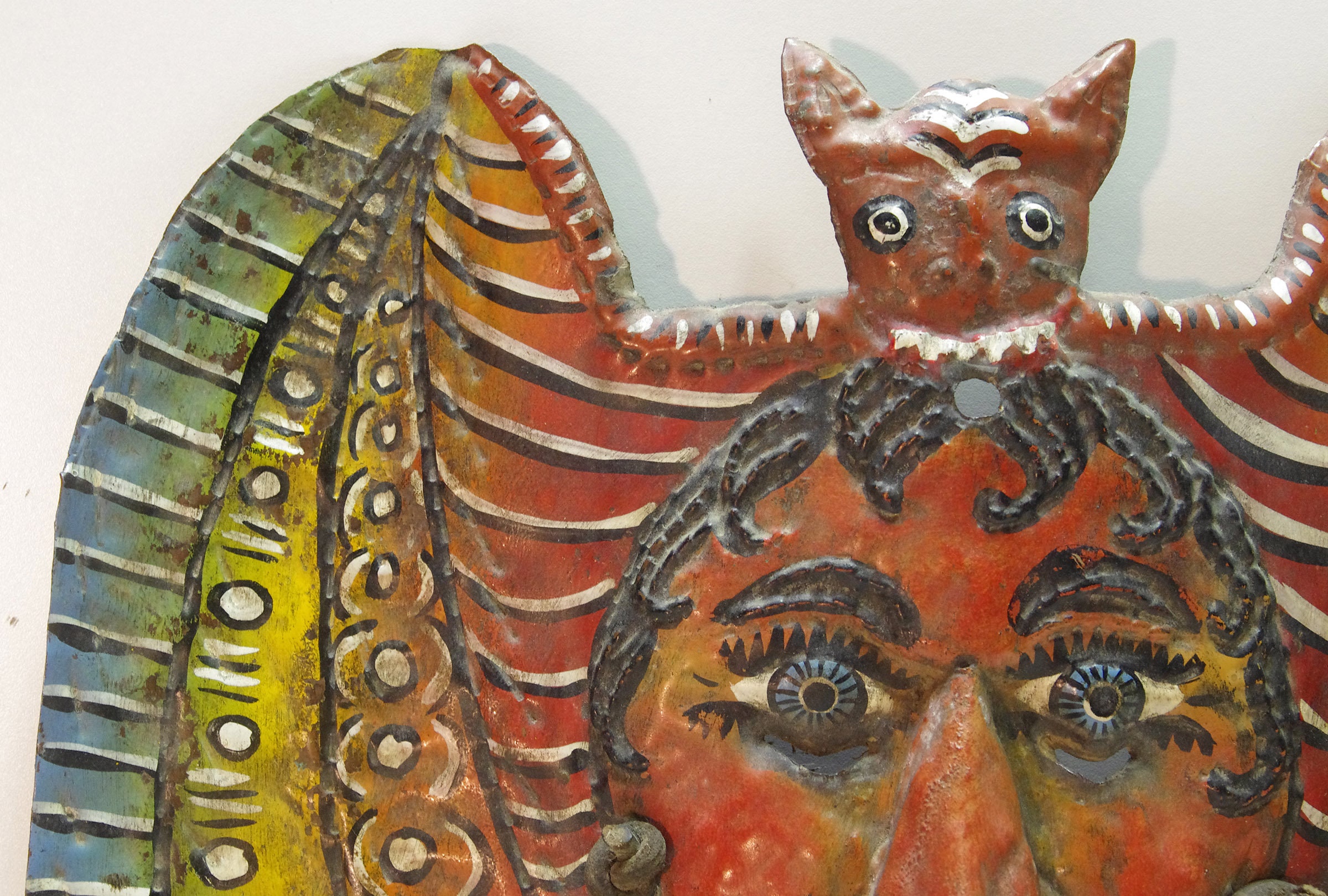 Antique Mexican Folk Art Guerrero Hammered Copper Bat Dance Mask - Etsy