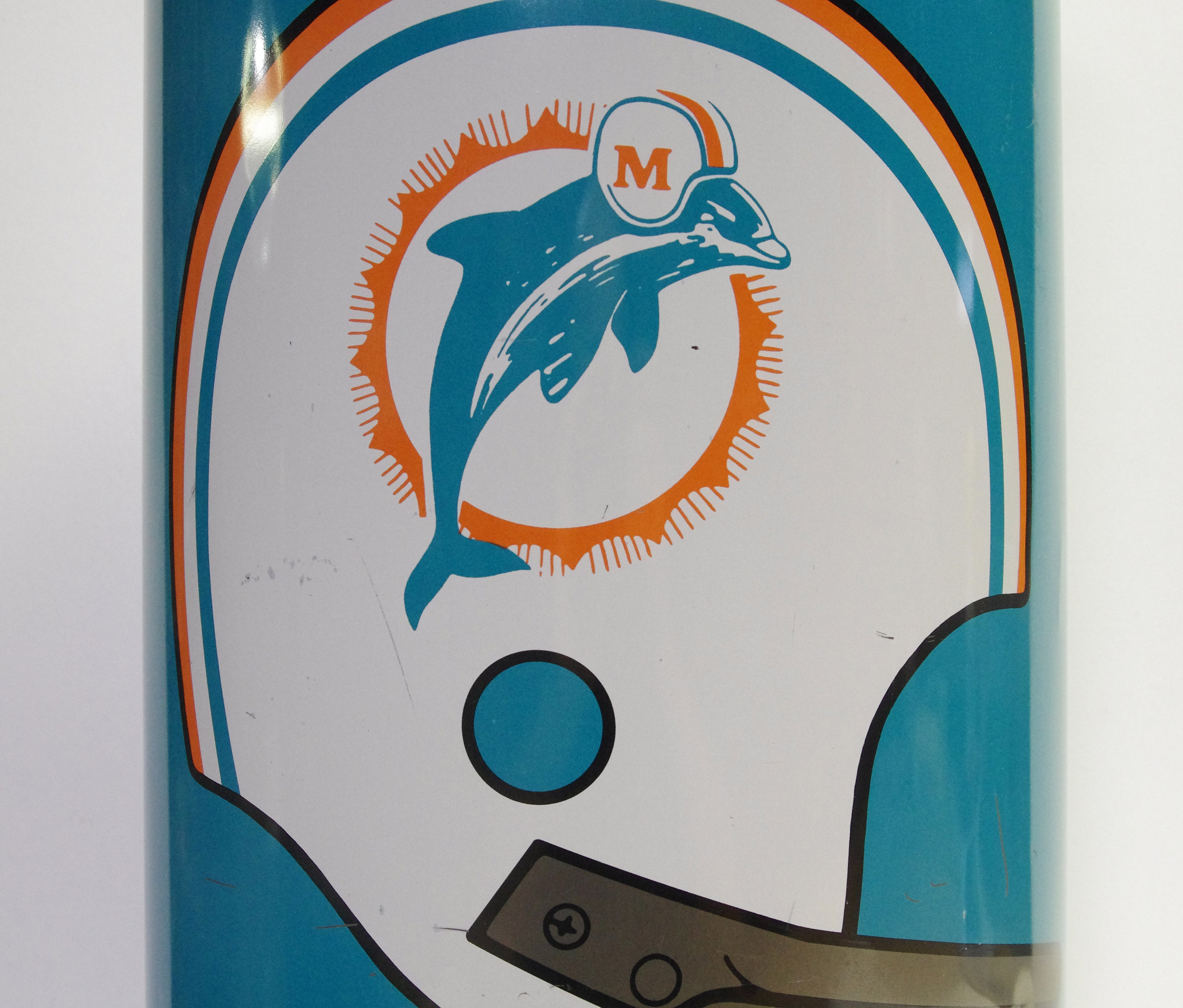 Vintage NFL Miami Dolphins Trash Can P&K Products 1970s Metal 20" Tall ...