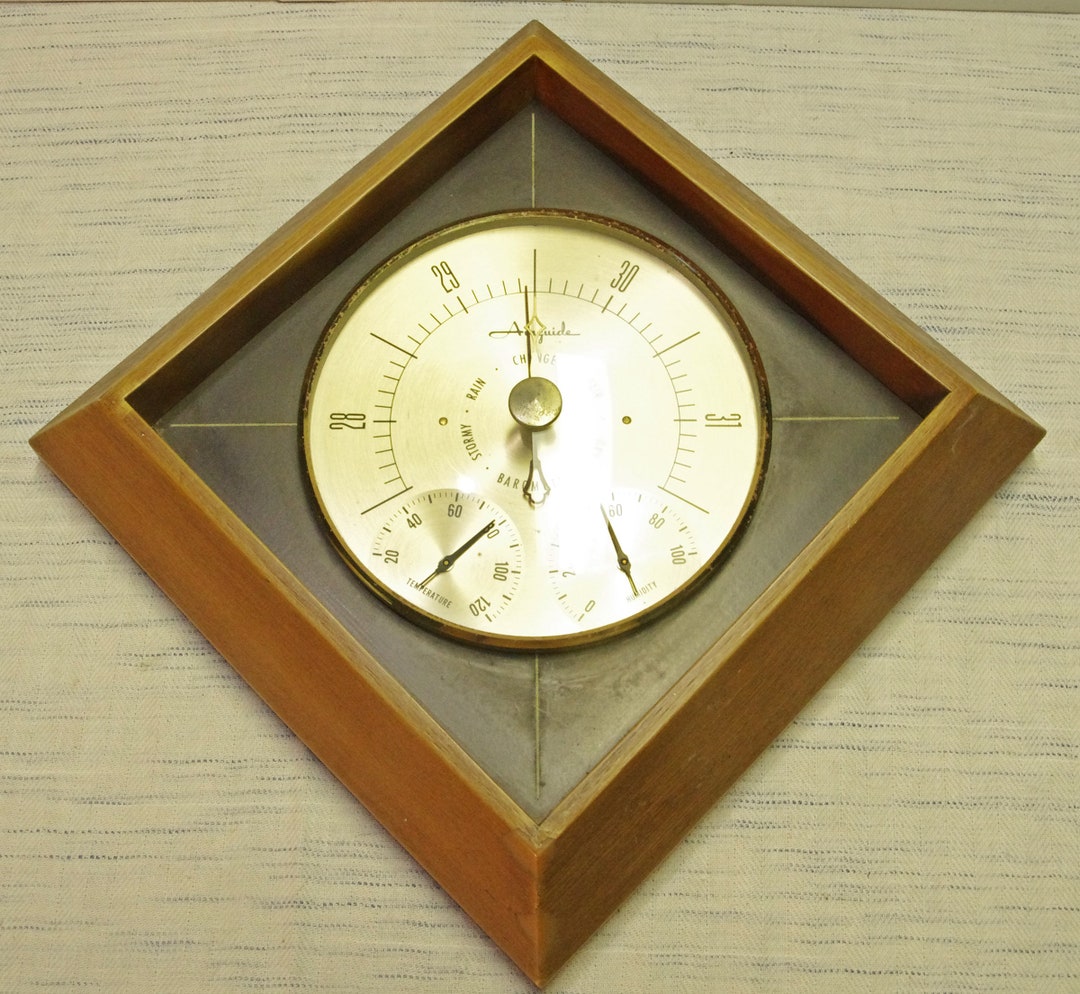 Vintage Airguide Weather Station Barometer Thermometer Hygrometer Mid ...