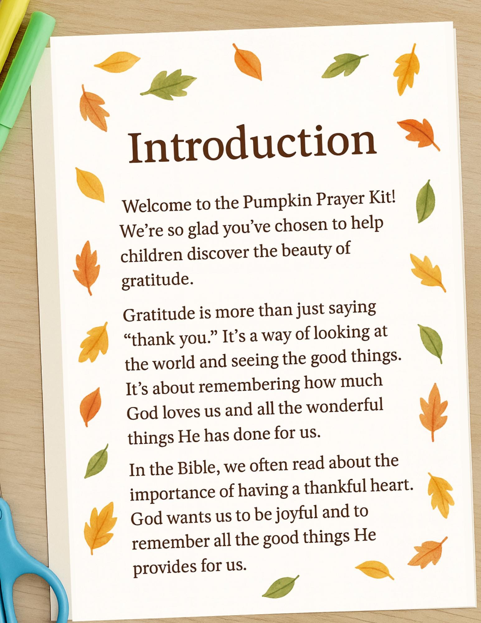 Gratitude Kit | Christian Kids Printable | Thanksgiving Activity Pages ...