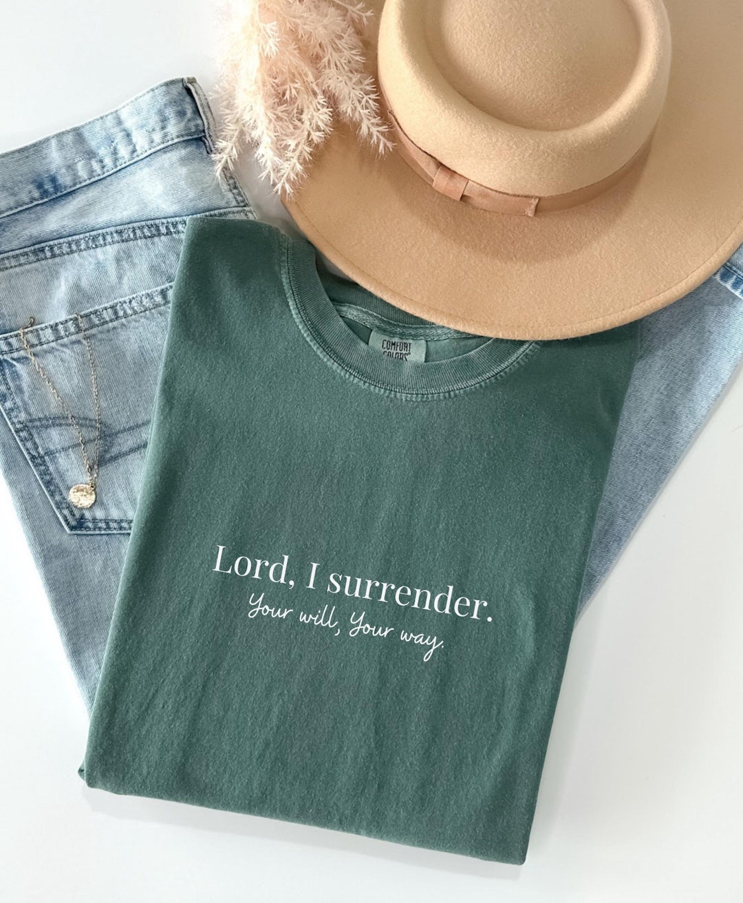 I Surrender Christian T-shirt, Your Will Lord, Comfort Colors Christian ...