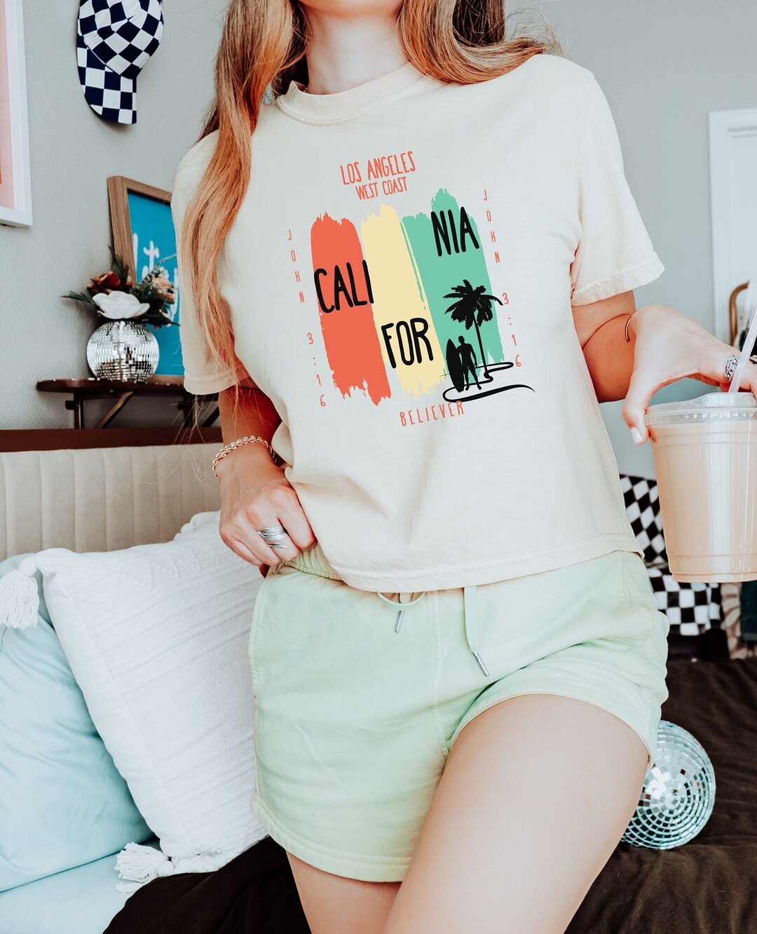 California Christian Believer Comfort Colors Boxy Tee Beach Christian ...